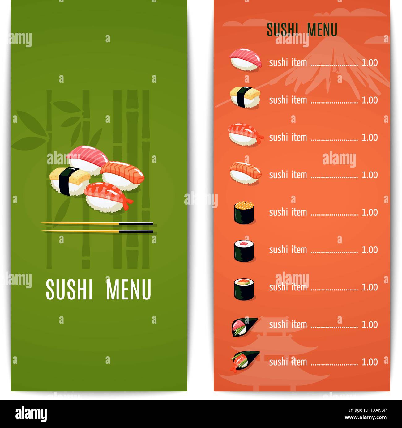 Fresh sushi bowl salmon Stock Vector Images - Alamy