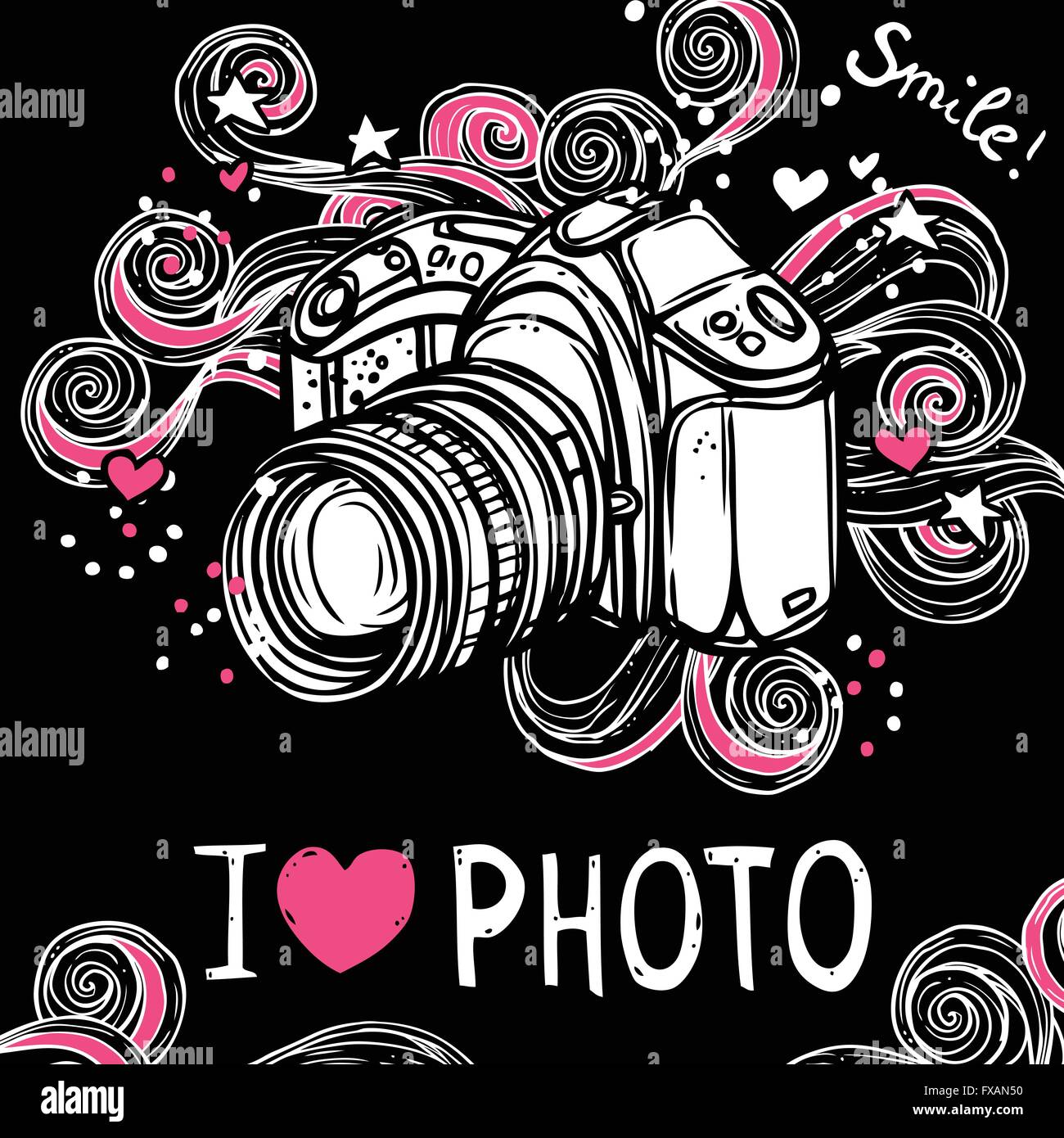 Camera Design Black Background Stock Vector Image & Art - Alamy