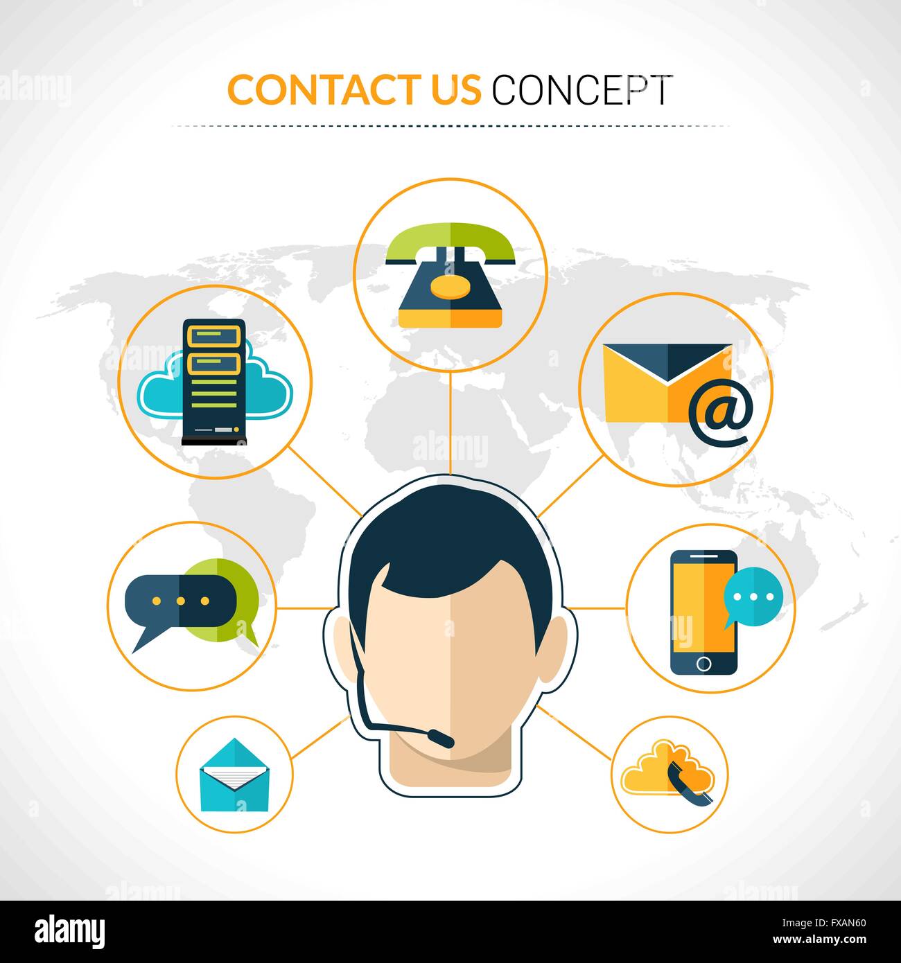 Contact us concept poster Stock Vector Image & Art - Alamy