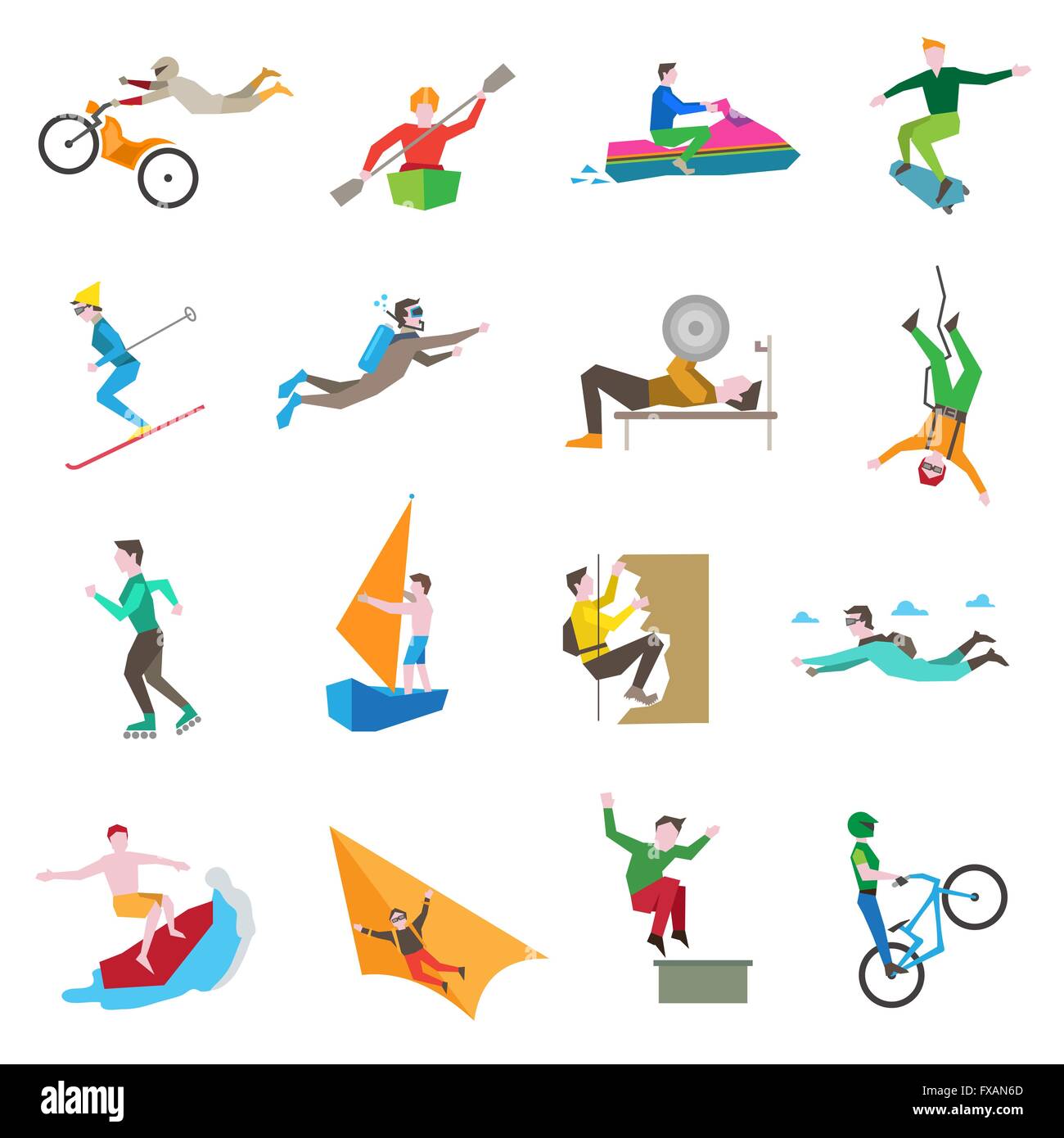 Extreme Sports Icons Stock Vector Image & Art - Alamy