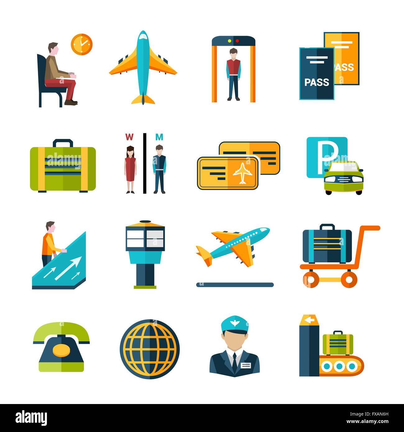 Airport Icon Set Stock Vector Image & Art - Alamy