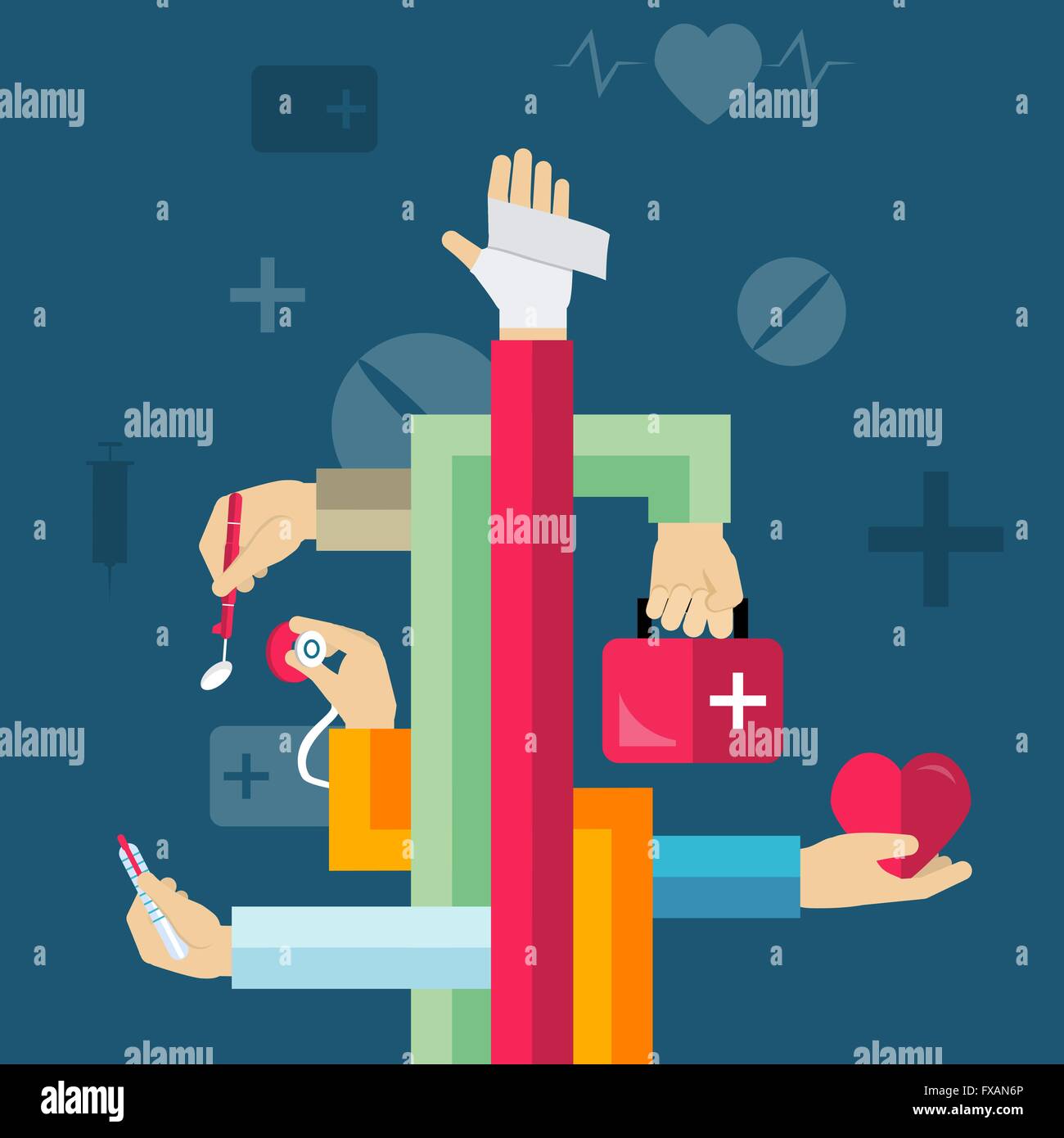 Medical Hands Concept Stock Vector Image & Art - Alamy