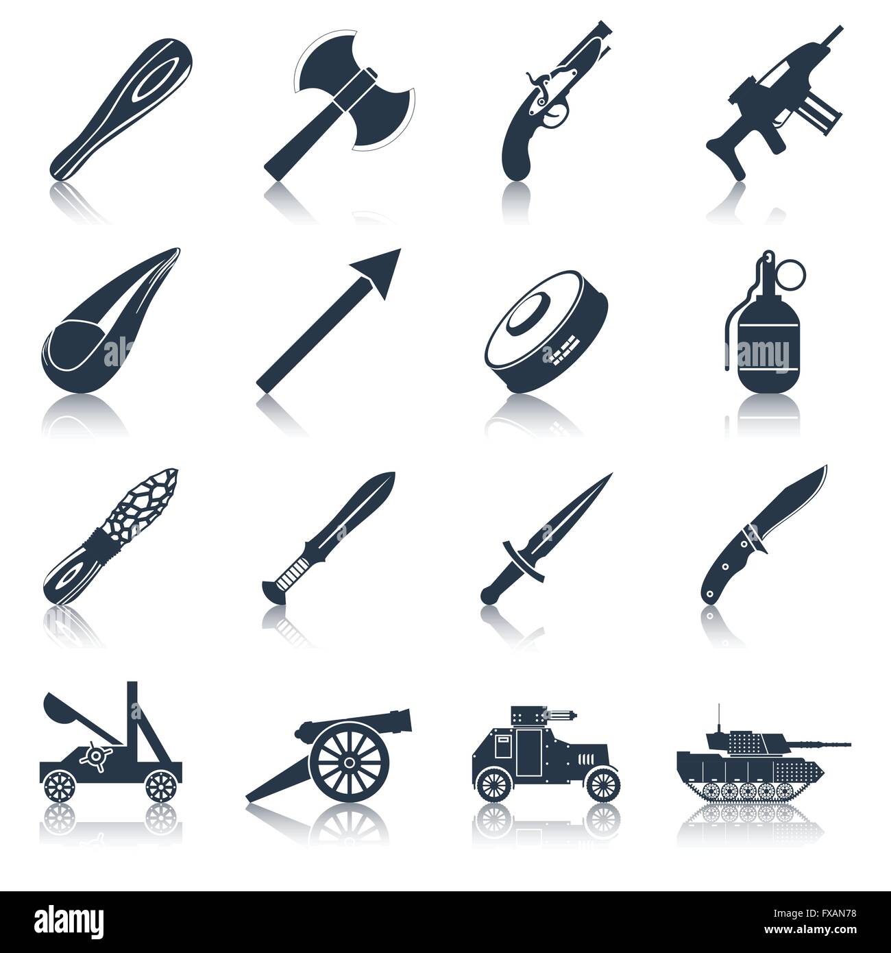 Weapon icons black set Stock Vector Image & Art - Alamy