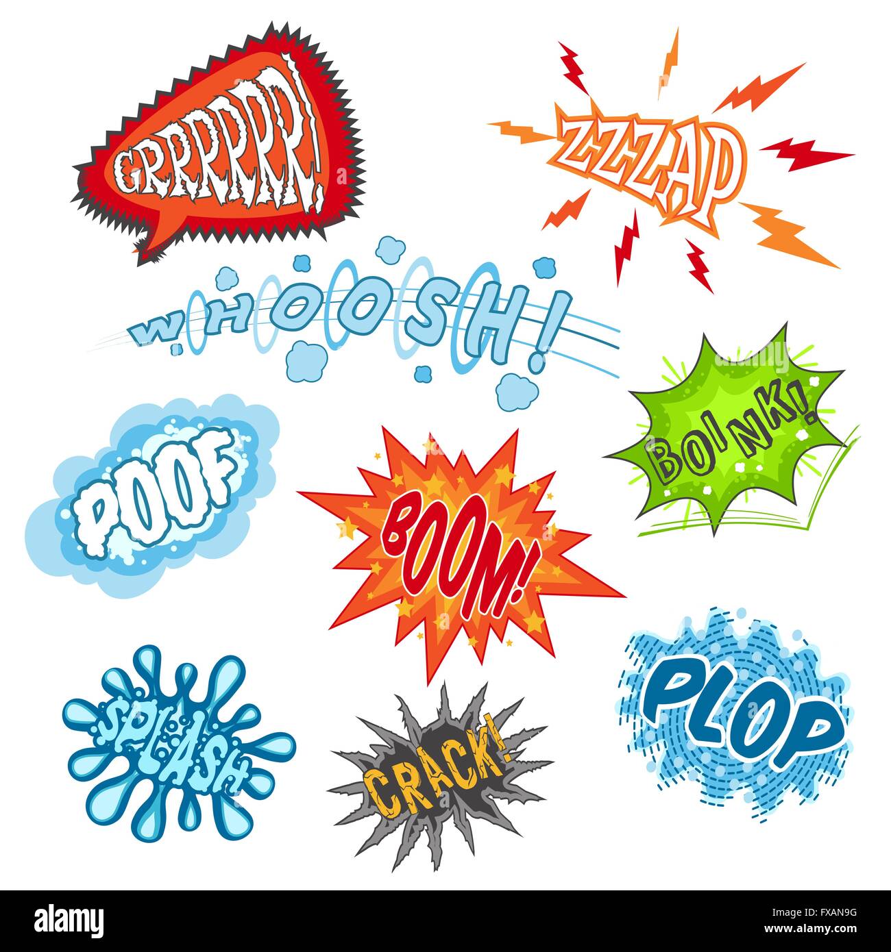 Comic Sound Set Stock Vector Image & Art - Alamy