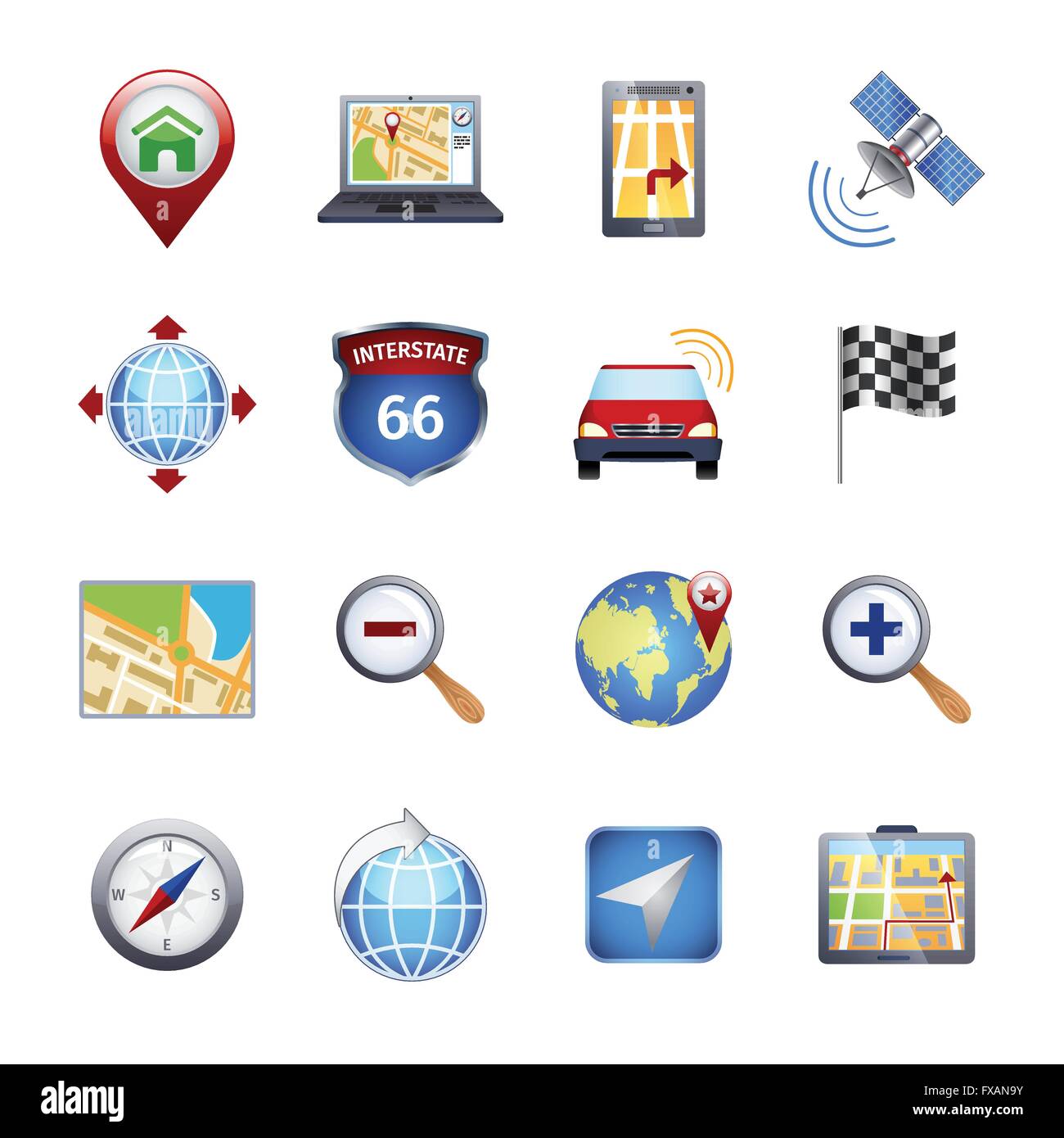 Gps Navigation Icons Stock Vector Image & Art - Alamy