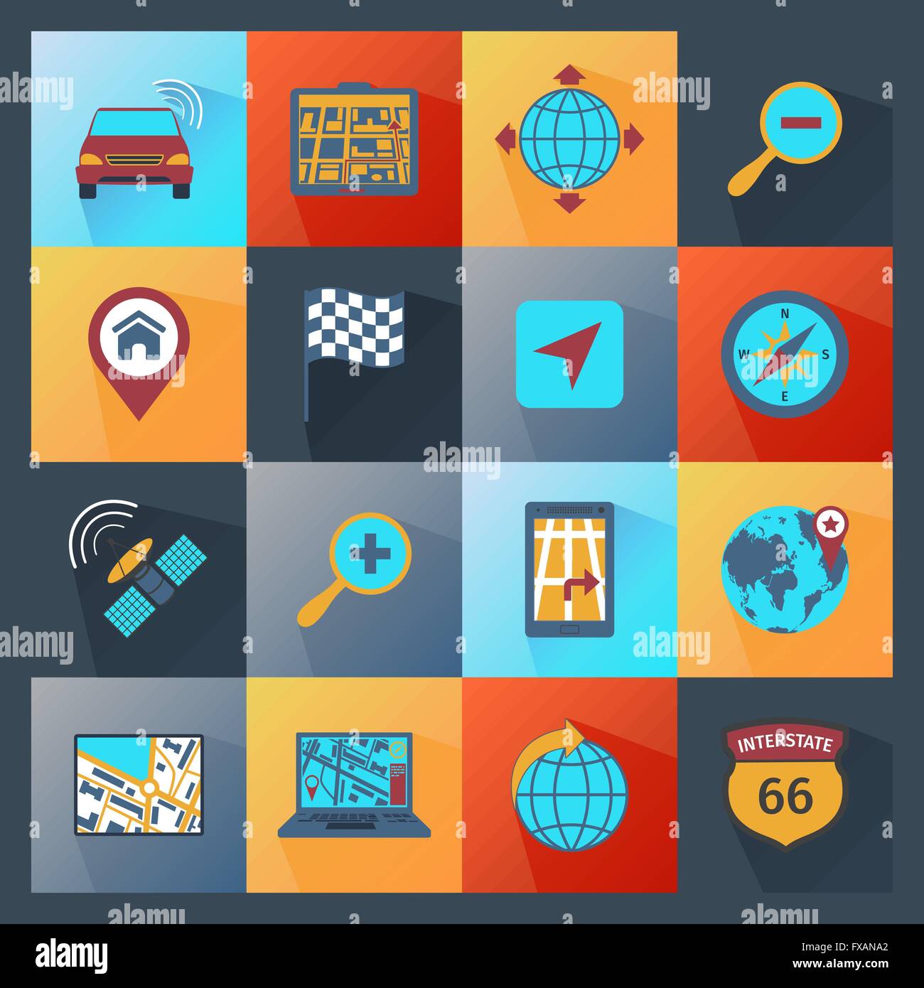 Navigation Icons Flat Stock Vector Image & Art - Alamy