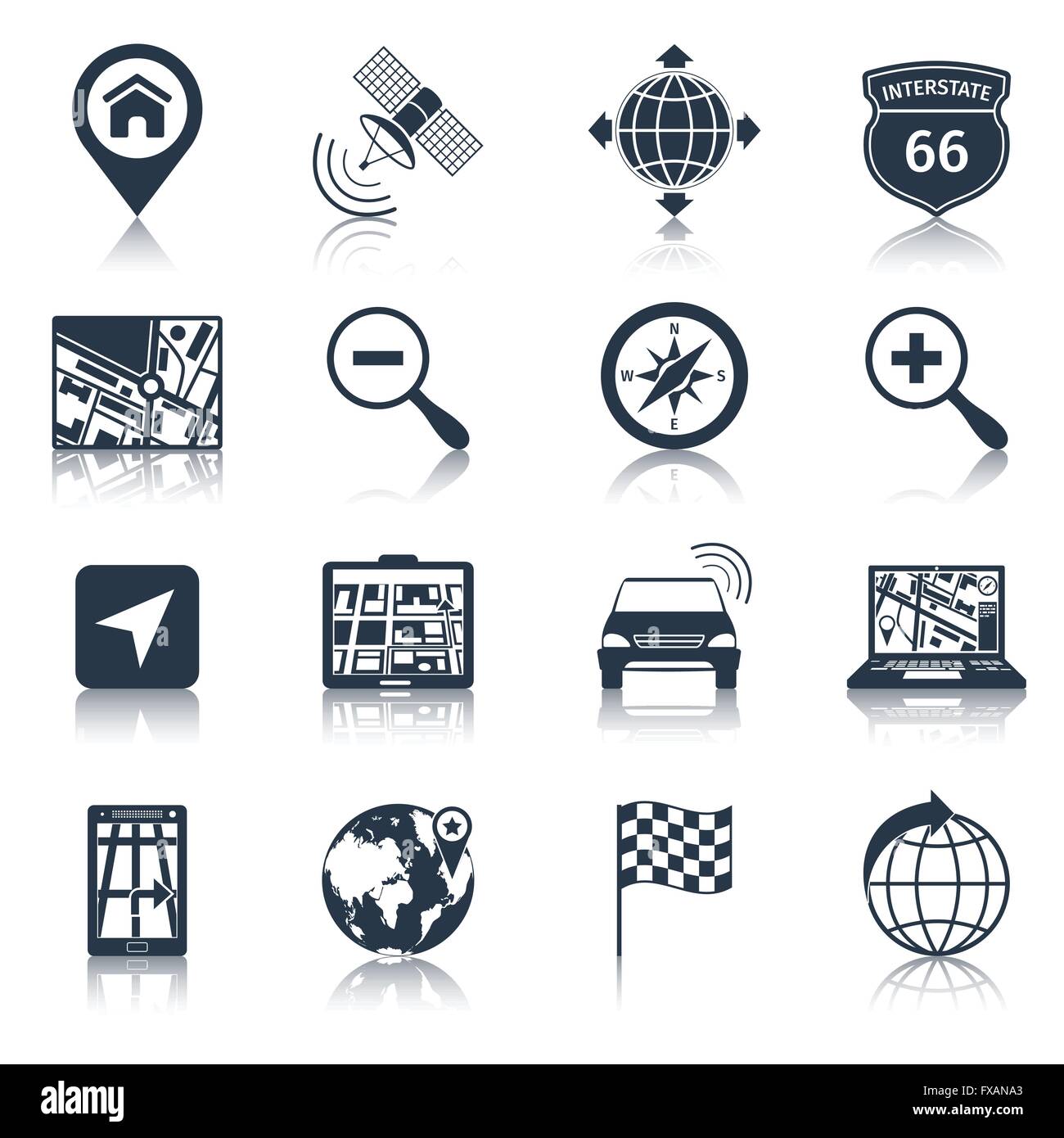 Navigation Icons Black Stock Vector Image & Art - Alamy
