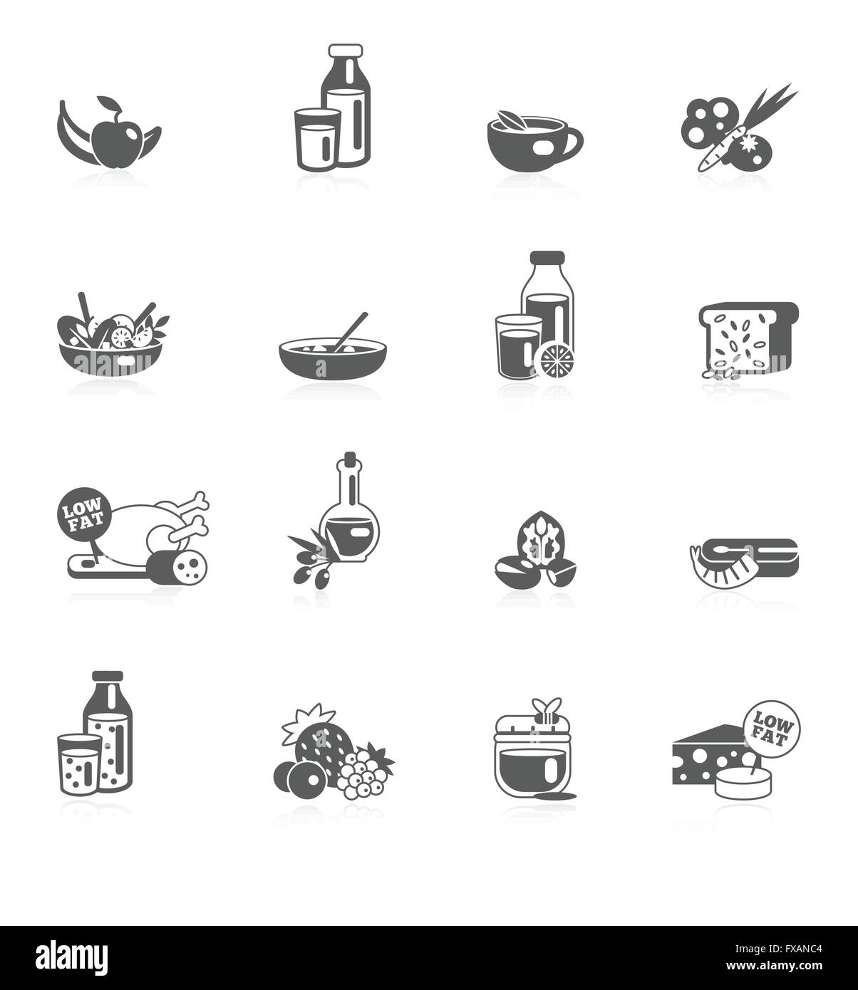 Healthy Eating Black Icons Stock Vector Image & Art - Alamy