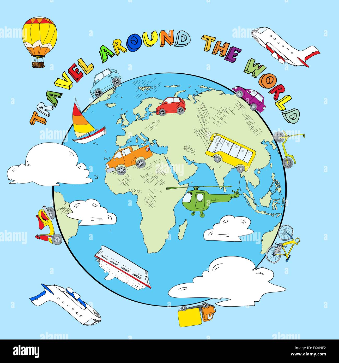 Travel sketch concept Stock Vector Image & Art - Alamy