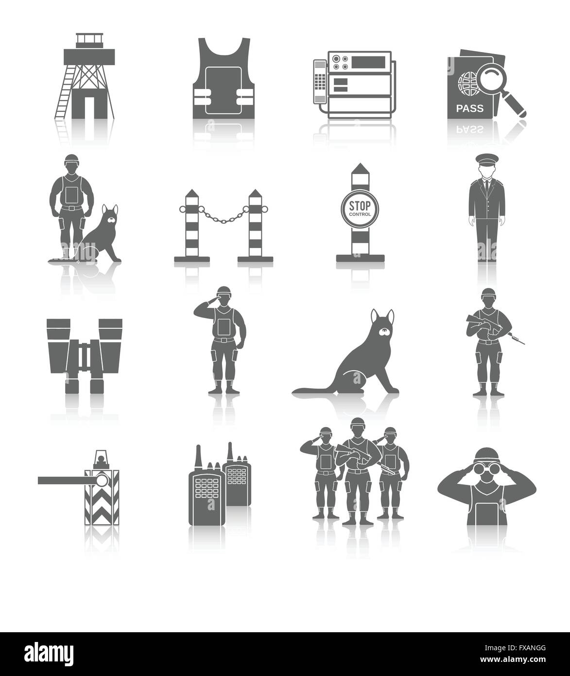 Border Guard Icon Set Stock Vector Image & Art - Alamy