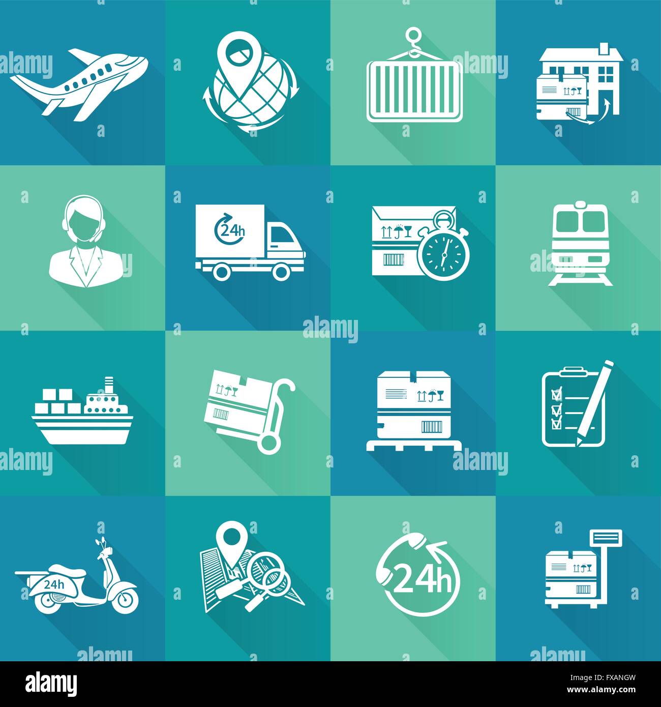 Logistic Icons Set White Stock Vector Image & Art - Alamy