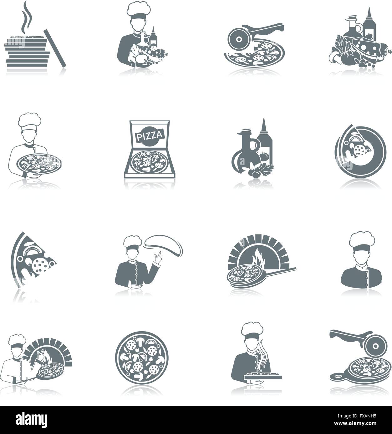 Pizza Maker Icon Set Stock Vector Image & Art - Alamy