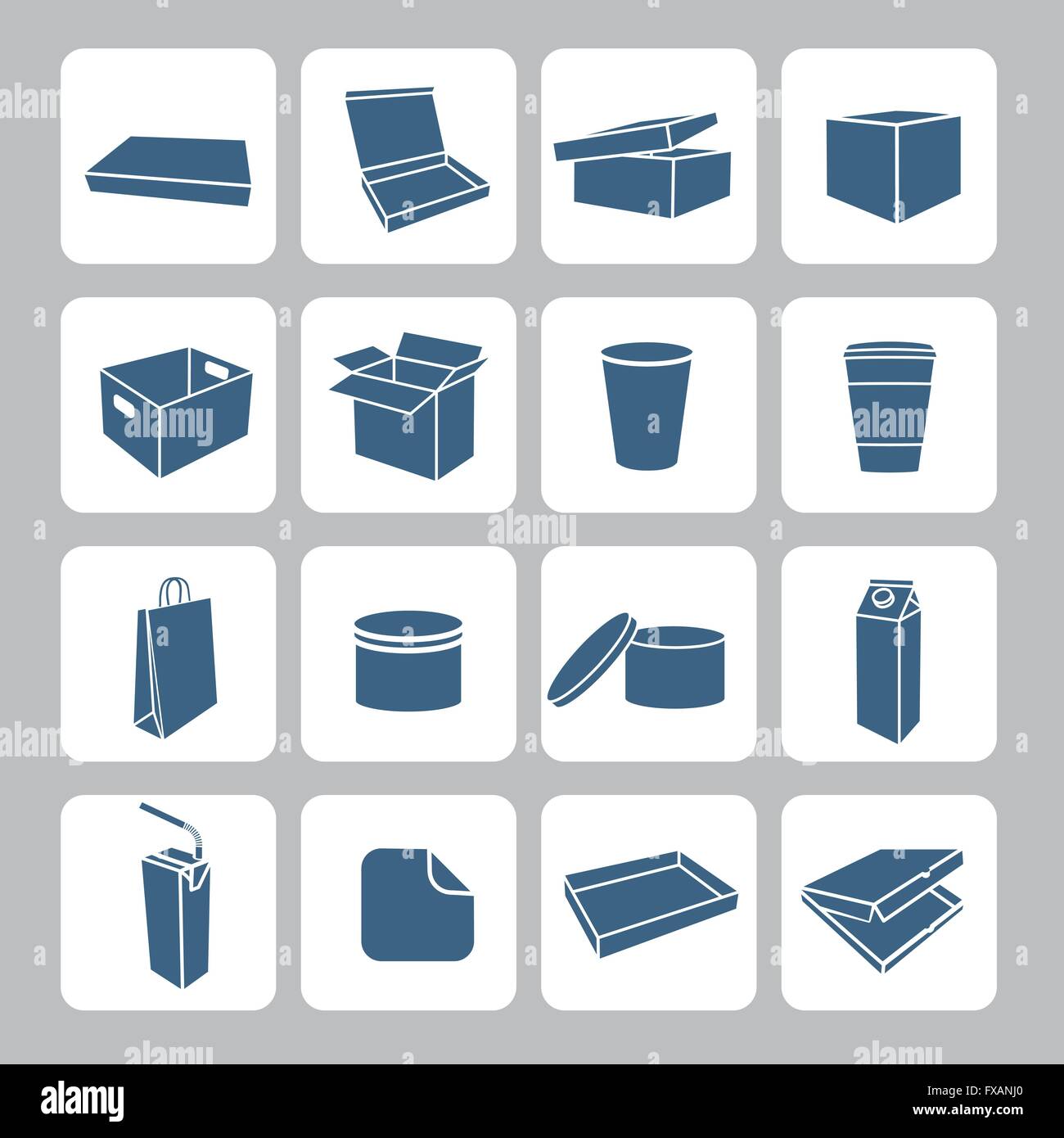 Packaging Icons Set Stock Vector Image & Art - Alamy