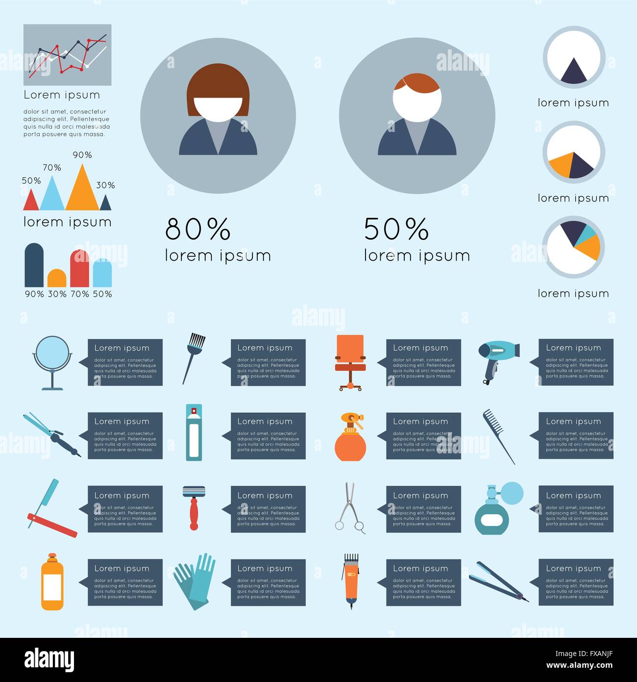 Hairdresser infographic set Stock Vector Image & Art - Alamy