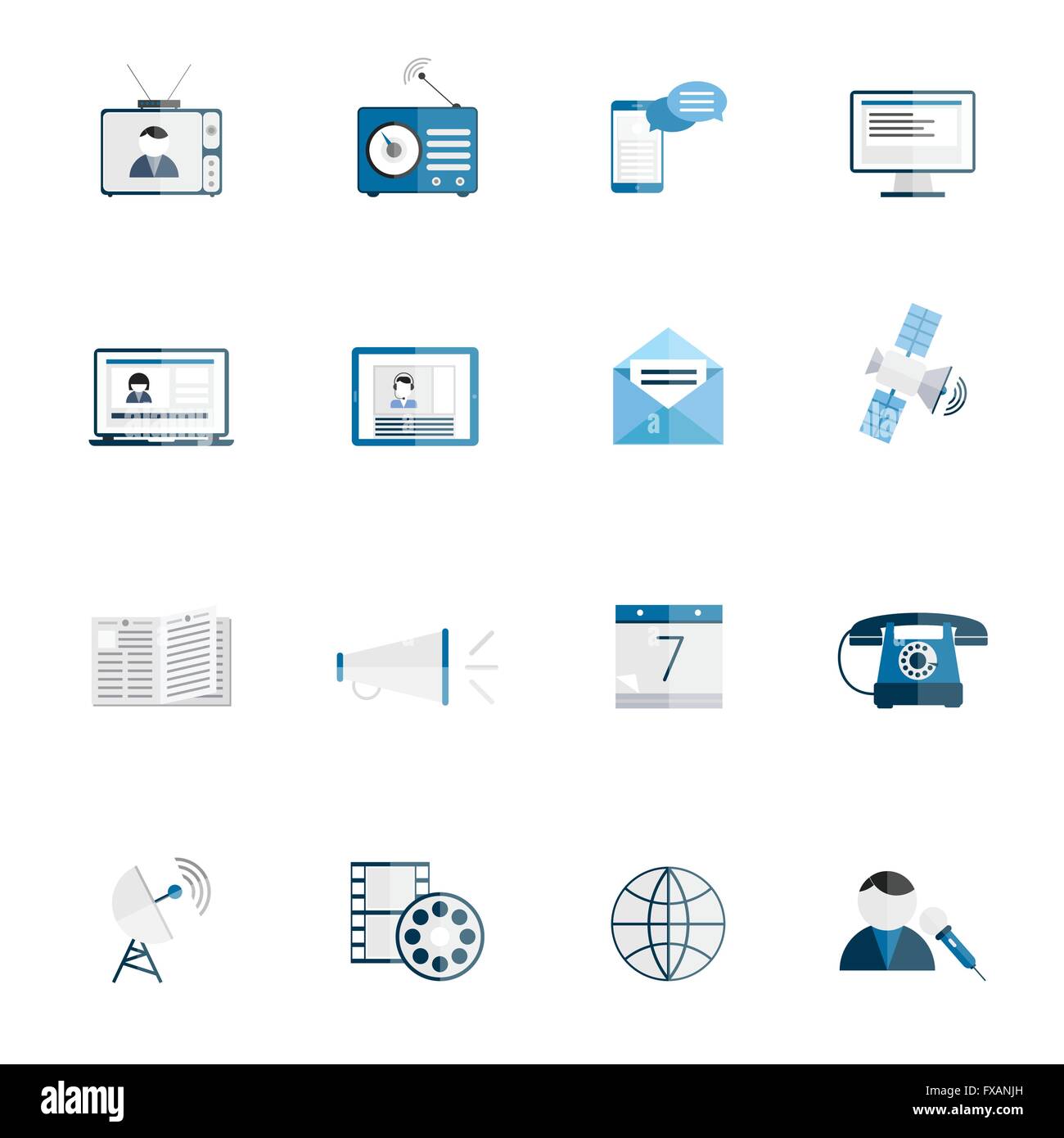 Media icons flat set Stock Vector Image & Art - Alamy