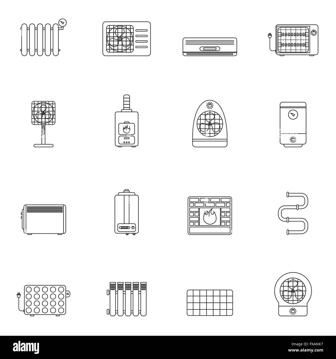 Heating and cooling outline Stock Vector Image & Art - Alamy