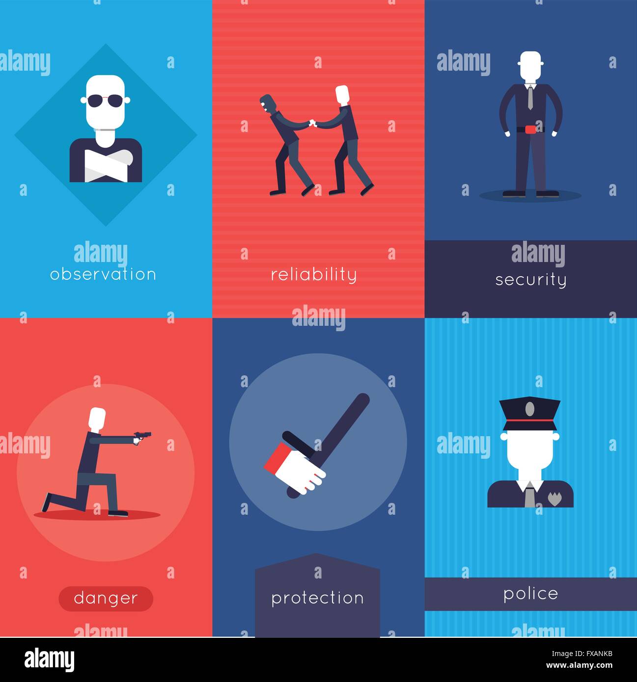 Security guard mini poster set Stock Vector Image & Art - Alamy