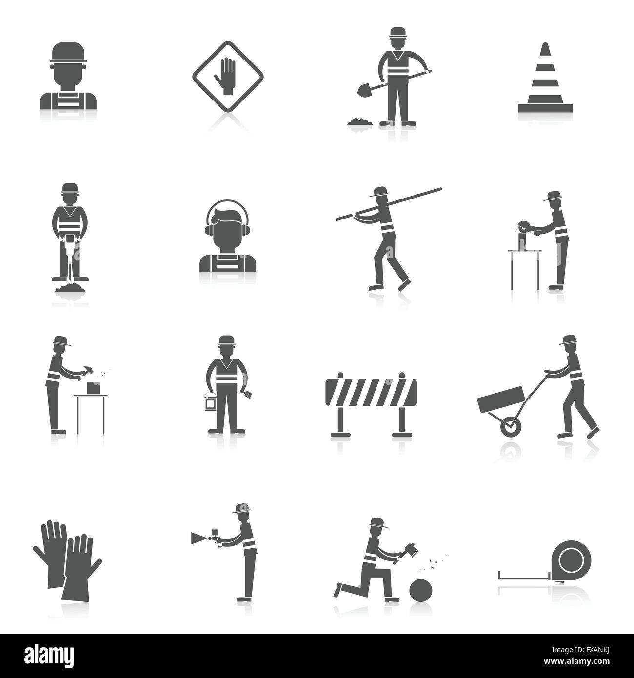 Road Worker Black Icon Stock Vector Image & Art - Alamy