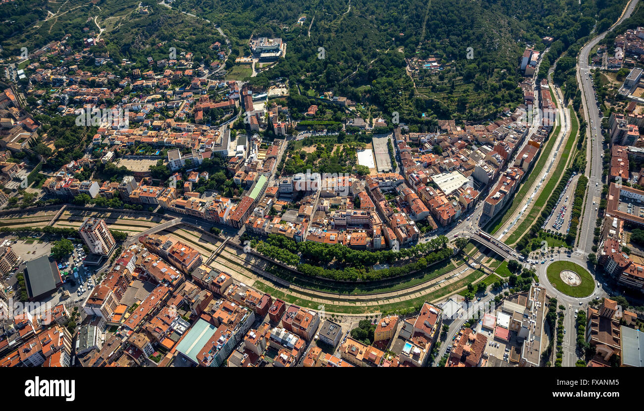 Aerial view, Girona Cathedral, Catedral de Santa Maria de Girona and ...