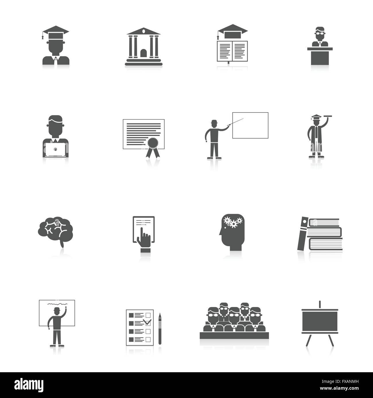 Higher Education Icon Set Stock Vector Image & Art - Alamy