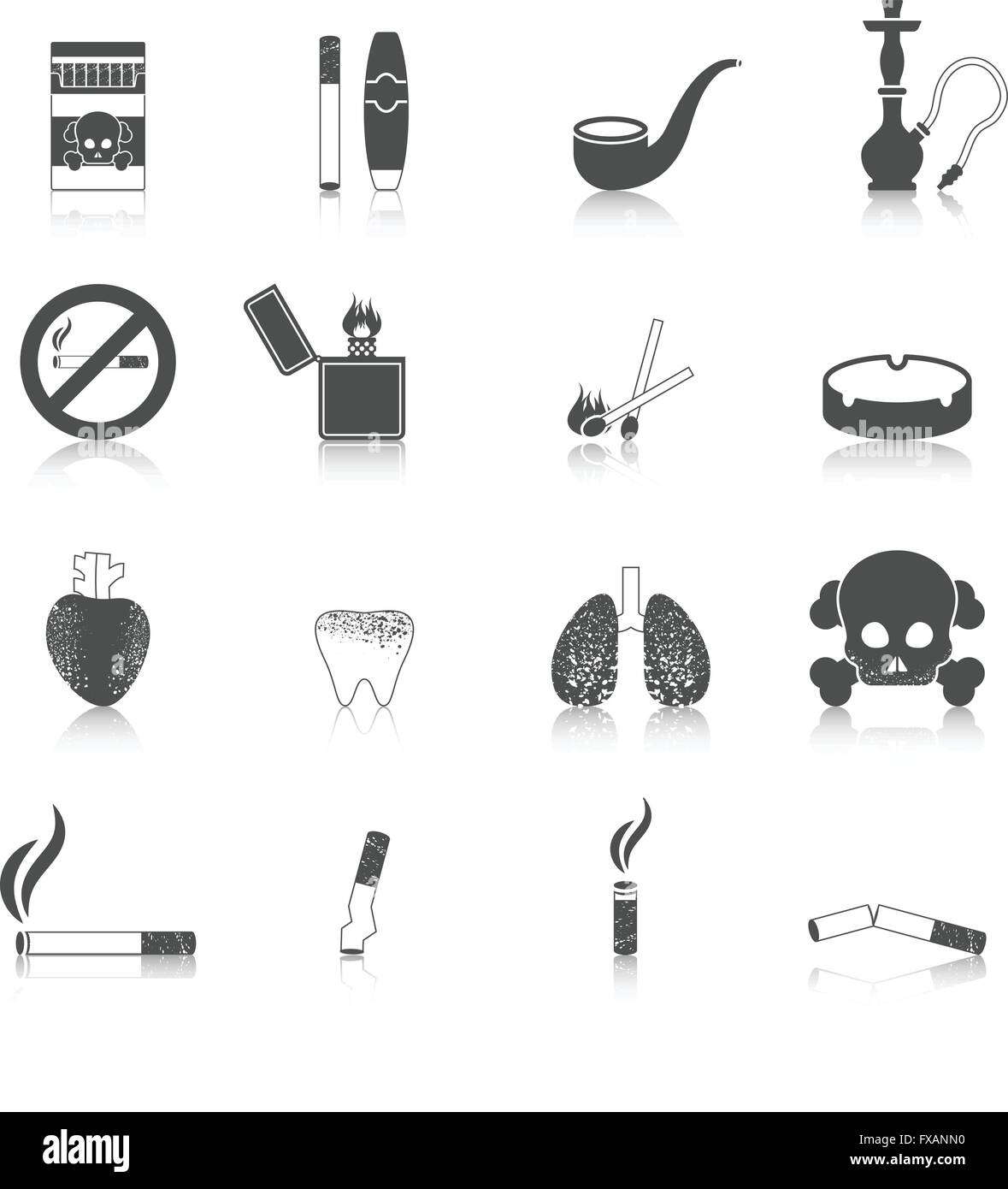 Smoking Icon Black Set Stock Vector Image & Art - Alamy