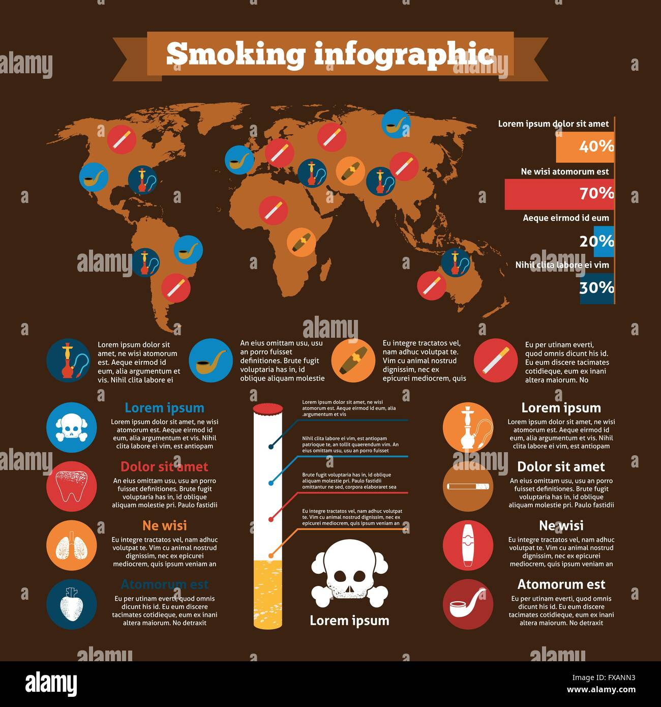 Smoking Infographics Set Stock Vector Image & Art - Alamy