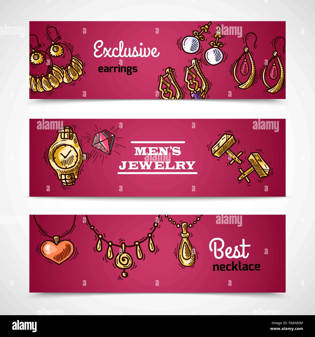Jewelry Banners Set Stock Vector Image & Art - Alamy