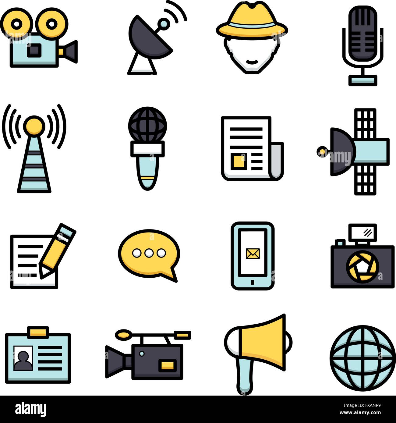 News Reporter Icons Stock Vector Image & Art - Alamy