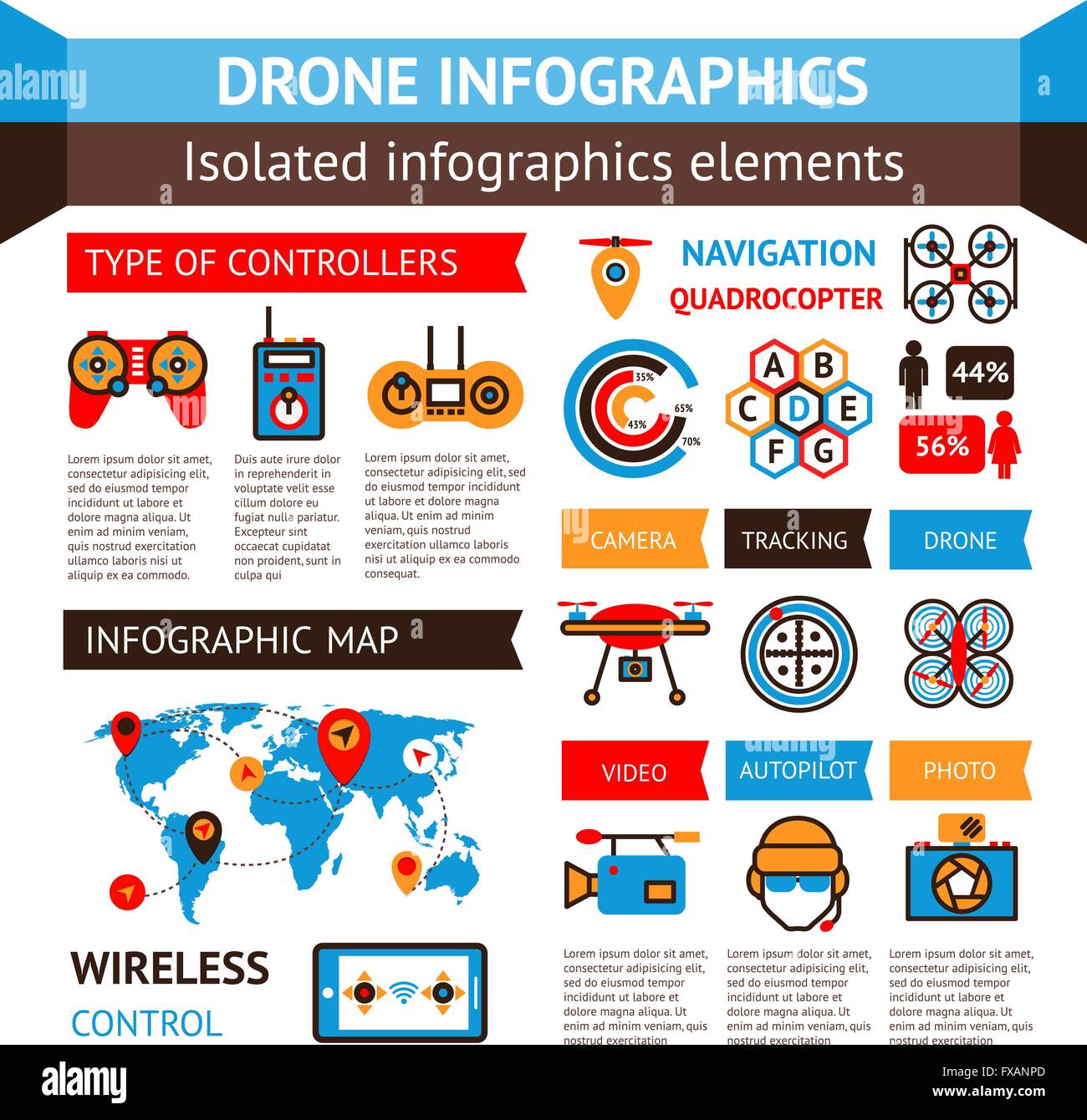 Drone infographics set hi-res stock photography and images - Alamy
