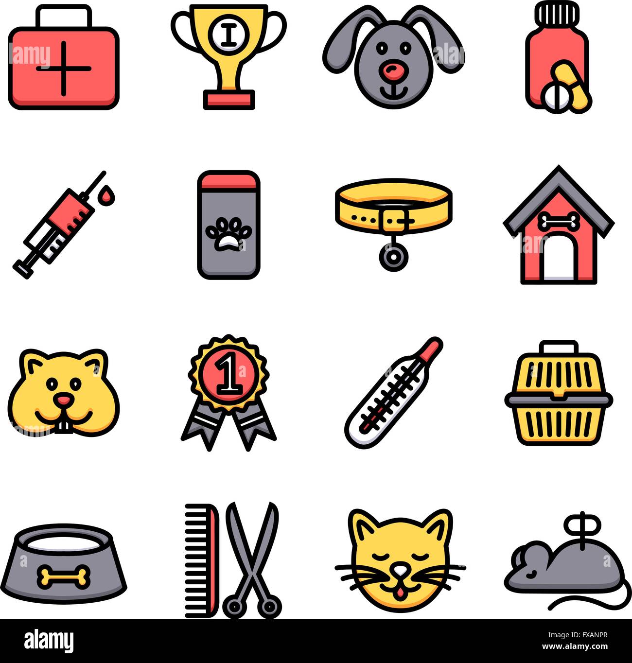 Veterinary Icon Set Stock Vector Image & Art - Alamy