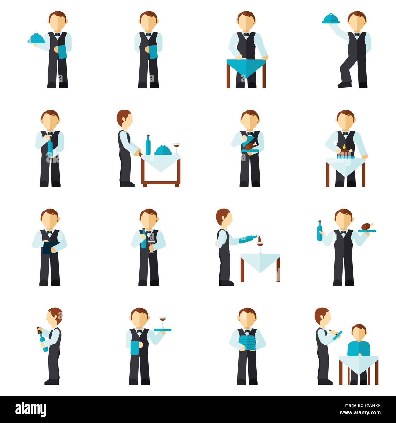Diner waiter serve food Stock Vector Images - Alamy