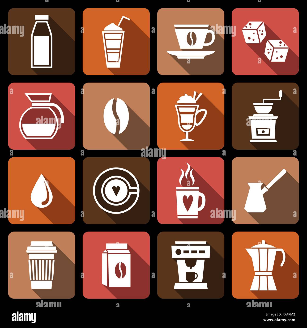 Coffee icons white Stock Vector Image & Art - Alamy