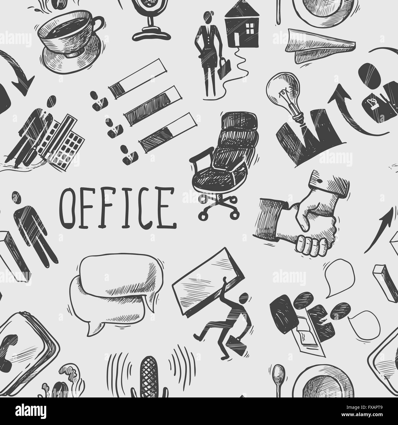 Seamless pattern abstract person Black and White Stock Photos & Images ...