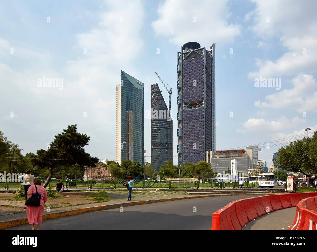 Candid view around tower. BBVA Headquarters, Mexico City, Mexico ...