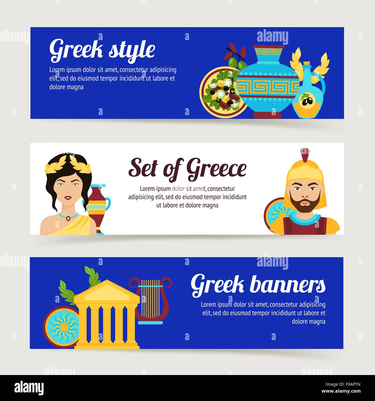 Greece banner set Stock Vector Image & Art - Alamy
