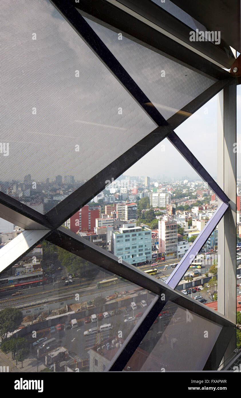 Interior view of typical office floor with views over city / park. BBVA ...