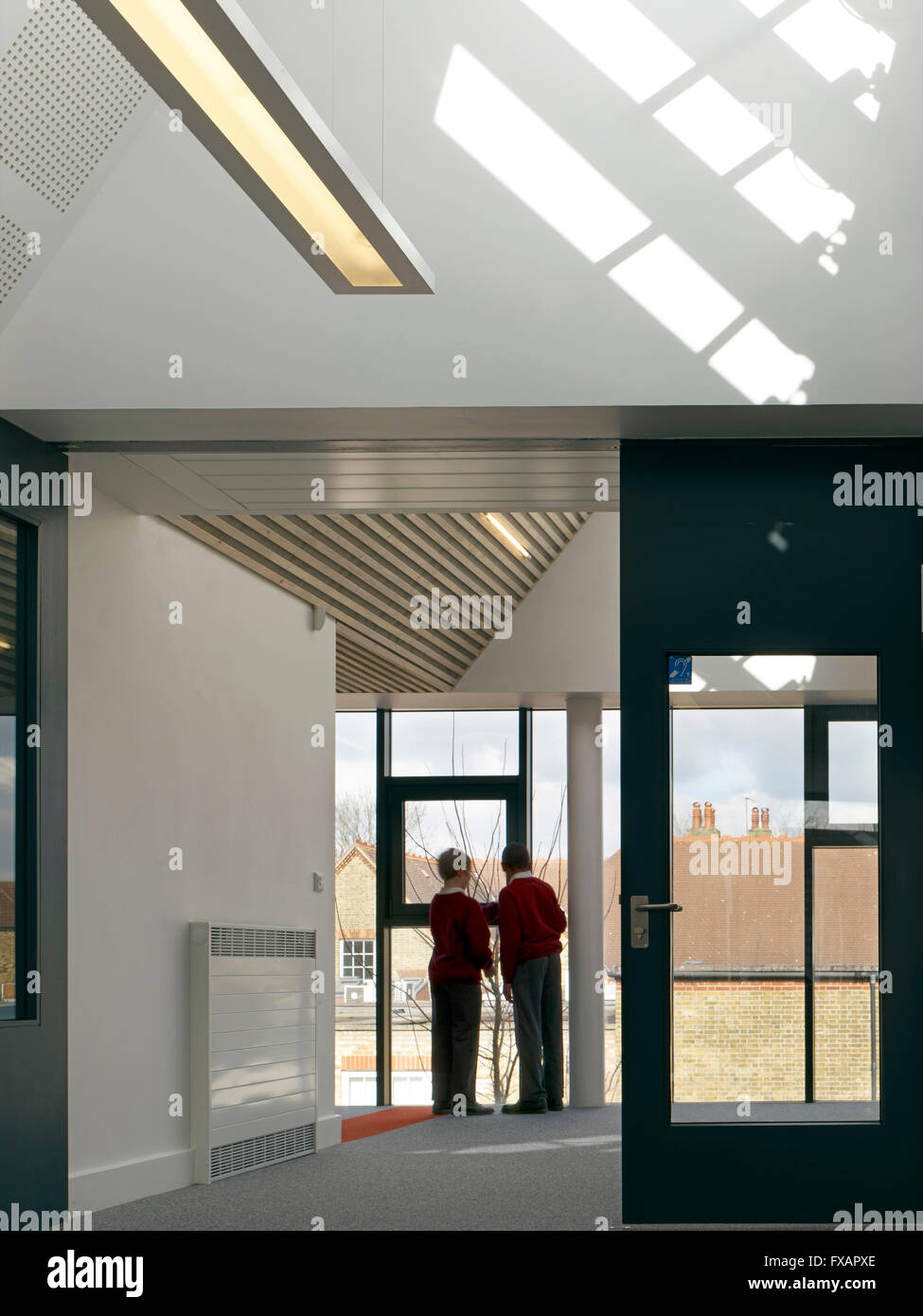 Corridor/ Classroom interior - Students at the window. Whitehorse Manor ...