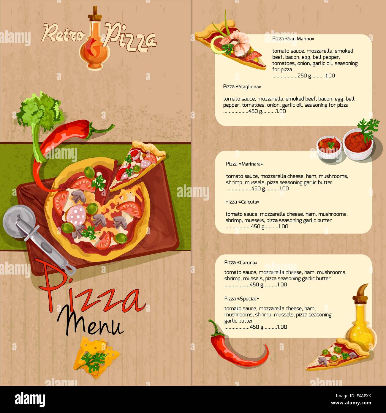 Pizza restaurant menu Stock Vector Image & Art - Alamy
