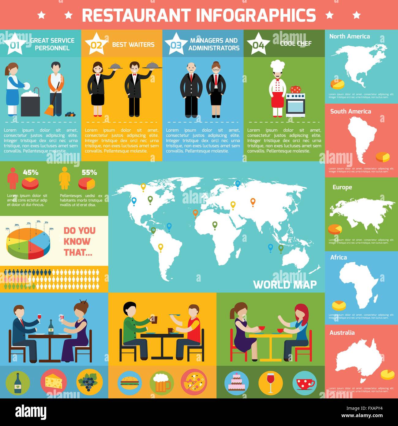 Restaurant infographic set Stock Vector Image & Art - Alamy