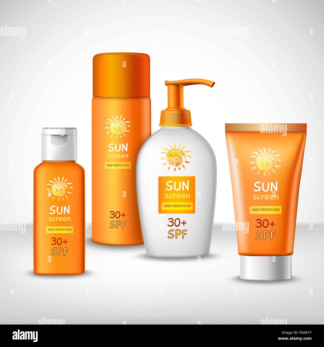 Sunscreen Protection Cosmetics Stock Vector Image & Art - Alamy