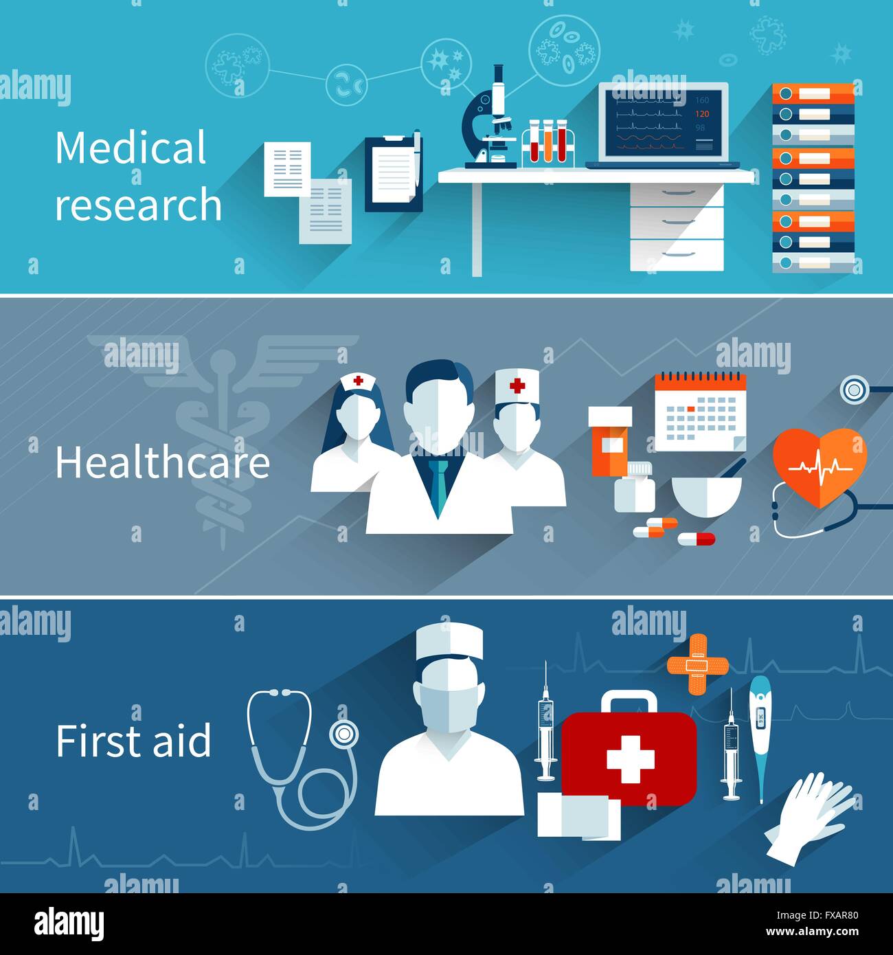 Medical Flat Banners Stock Vector Image & Art - Alamy
