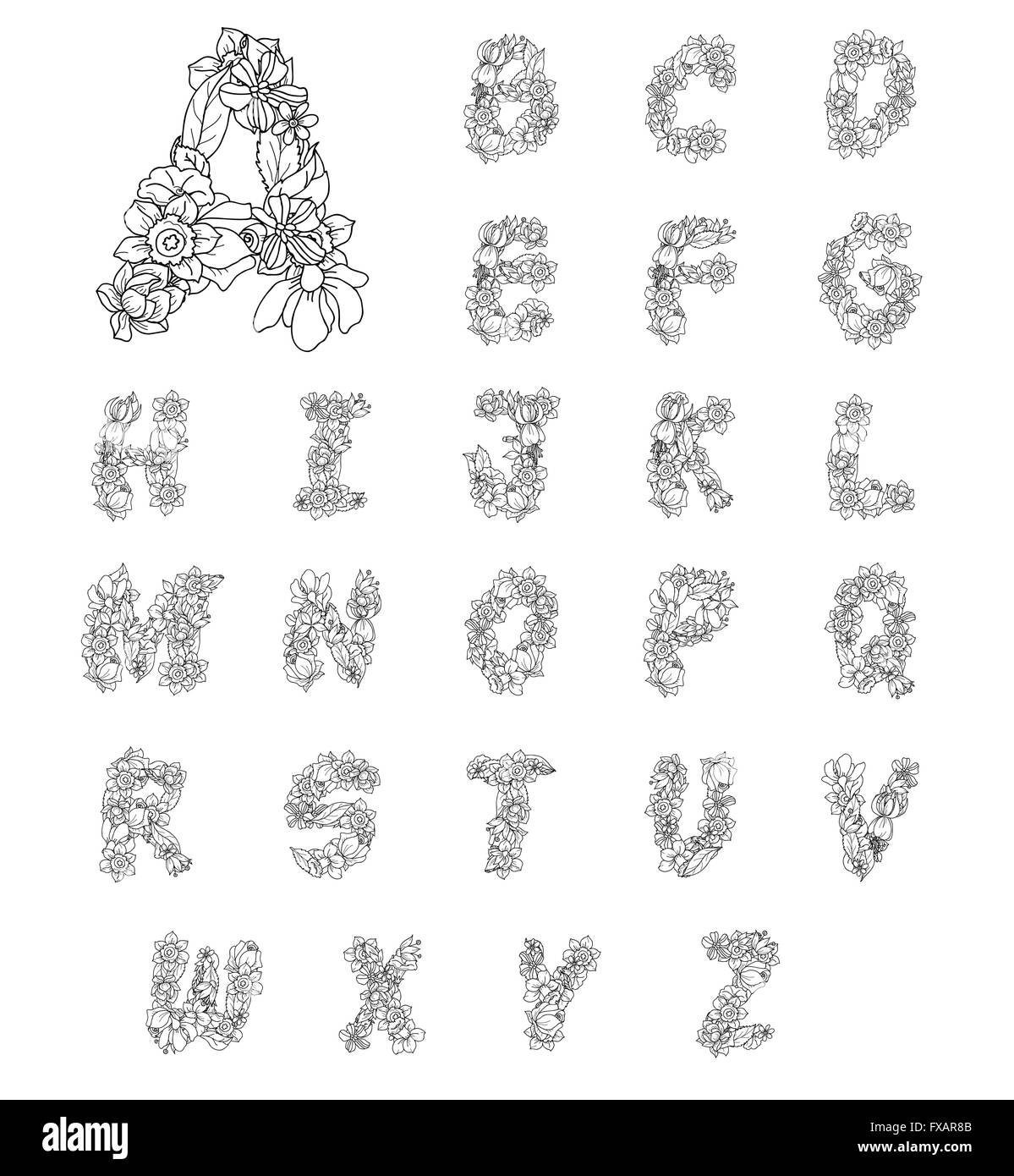 Big alphabet letters Black and White Stock Photos & Images - Alamy