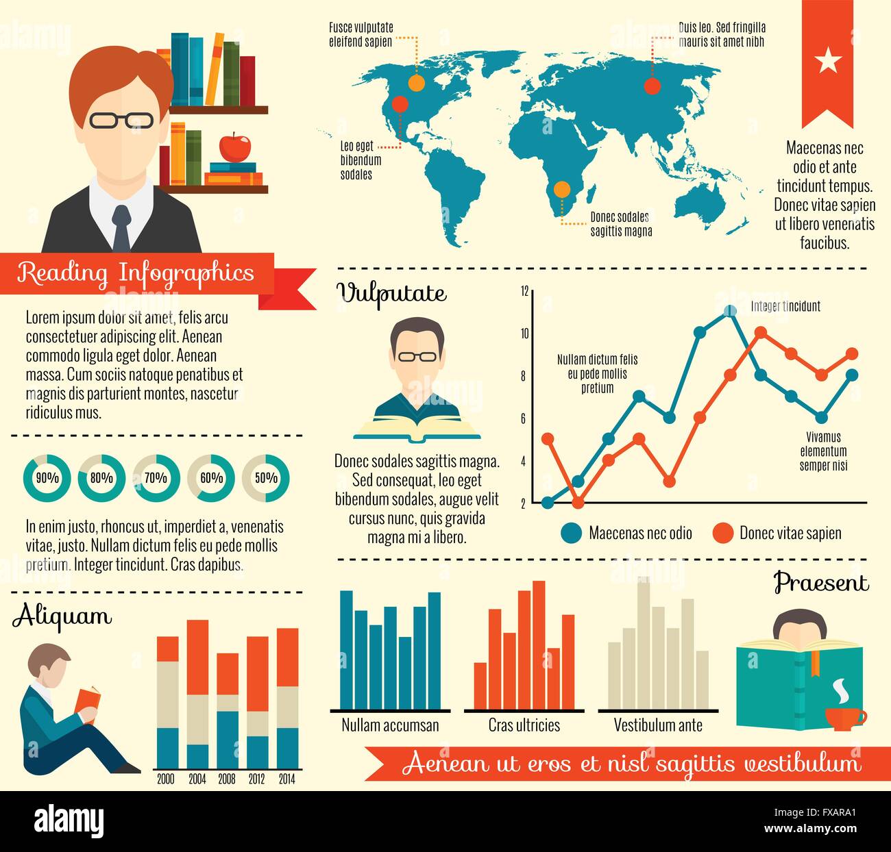 Reading Infographic Set Stock Vector Image & Art - Alamy