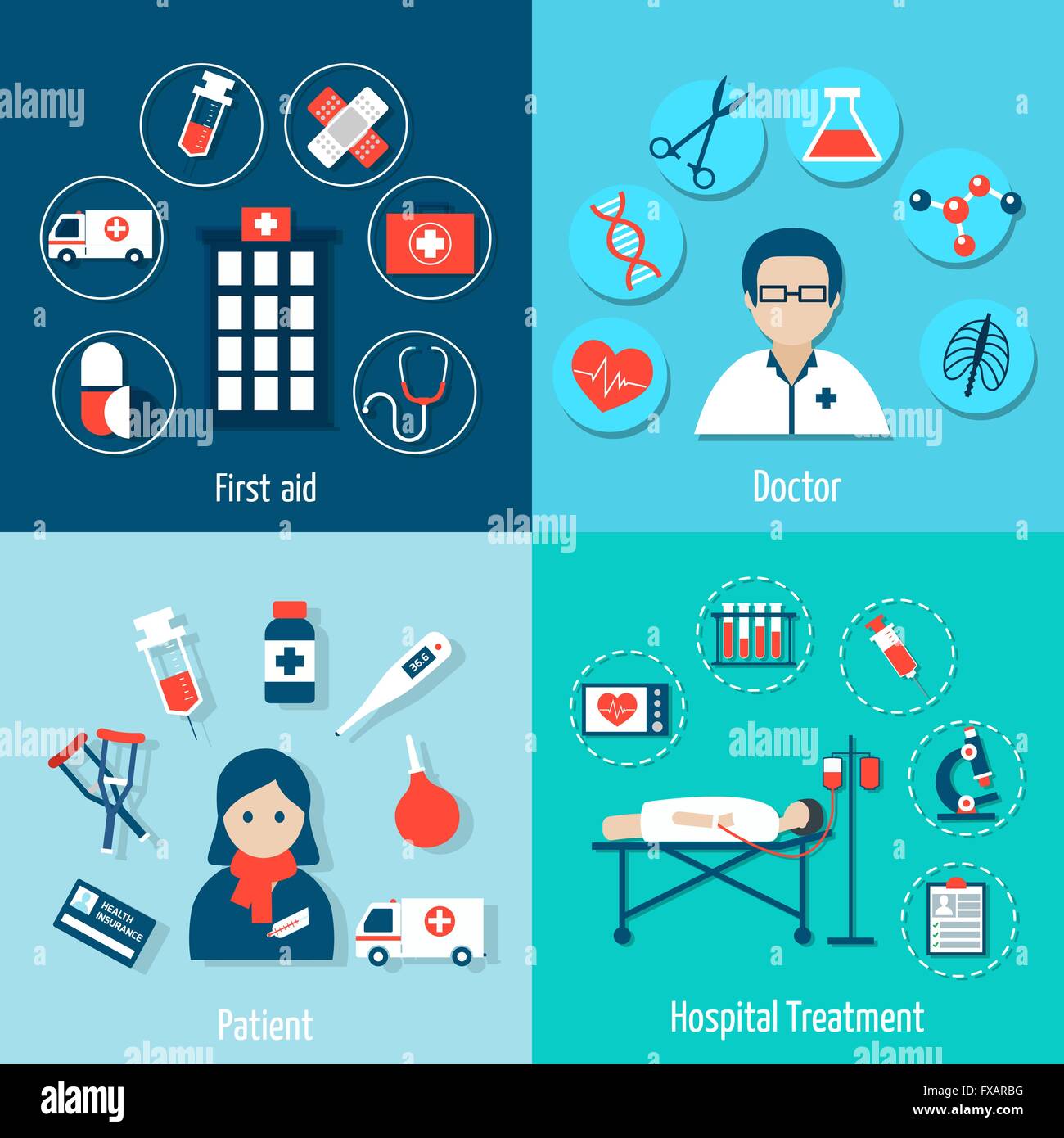 Medical Flat Set Stock Vector Image & Art - Alamy