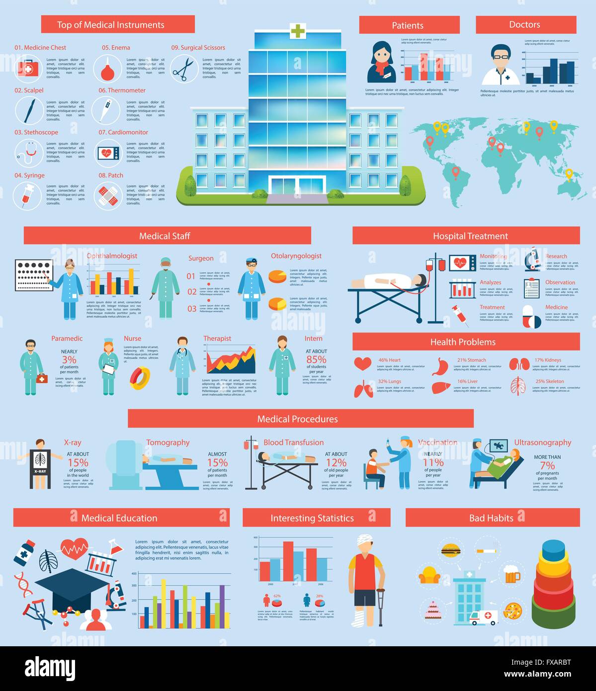 Medical Infographic Set Stock Vector Image & Art - Alamy