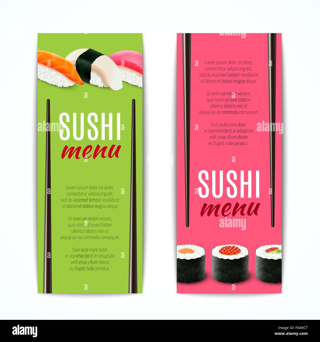 Vertical banner realistic fresh Cut Out Stock Images & Pictures - Alamy