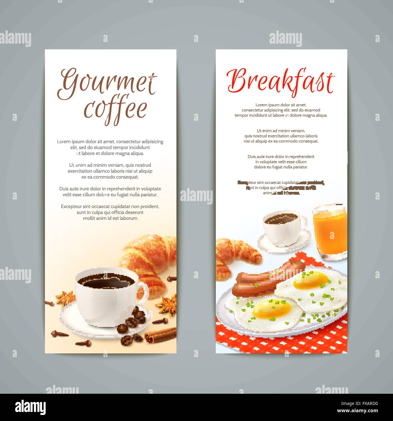 Breakfast Banners Set Stock Vector Image & Art - Alamy