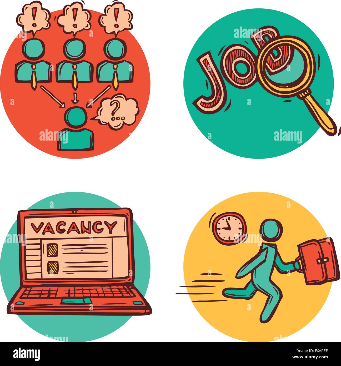 Job business concept icons composition Stock Vector Image & Art - Alamy