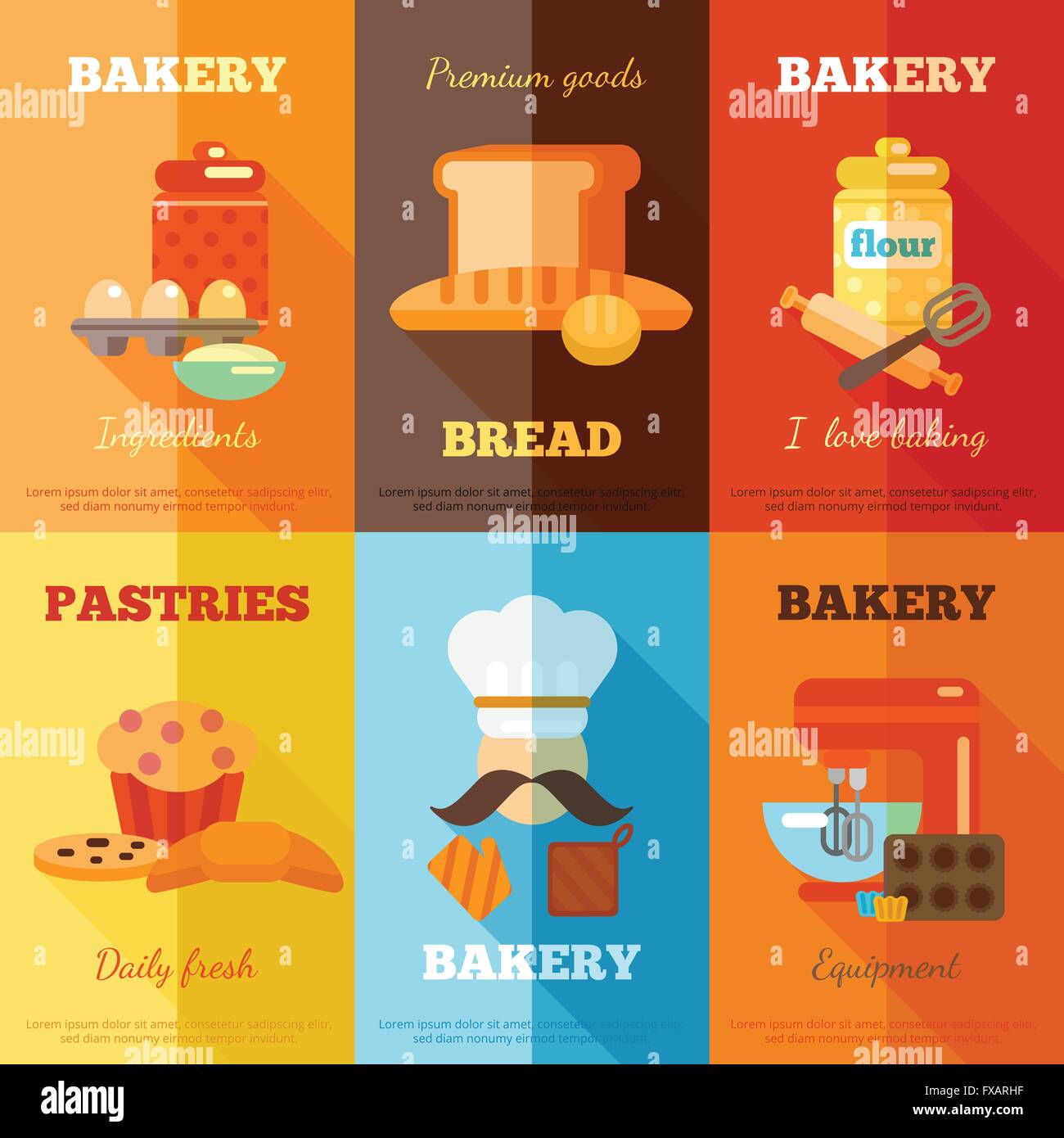 Bakery mini poster set Stock Vector Image & Art - Alamy