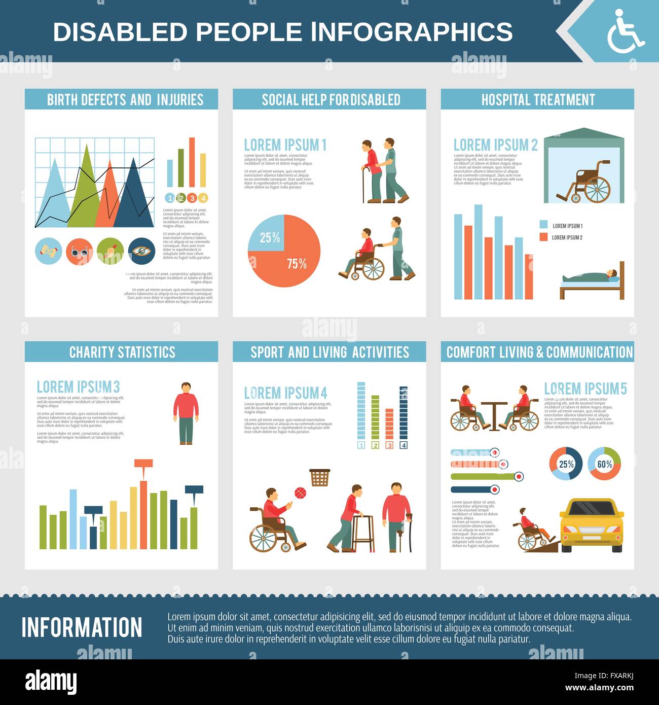 Disabled Infographics Set Stock Vector Image & Art - Alamy